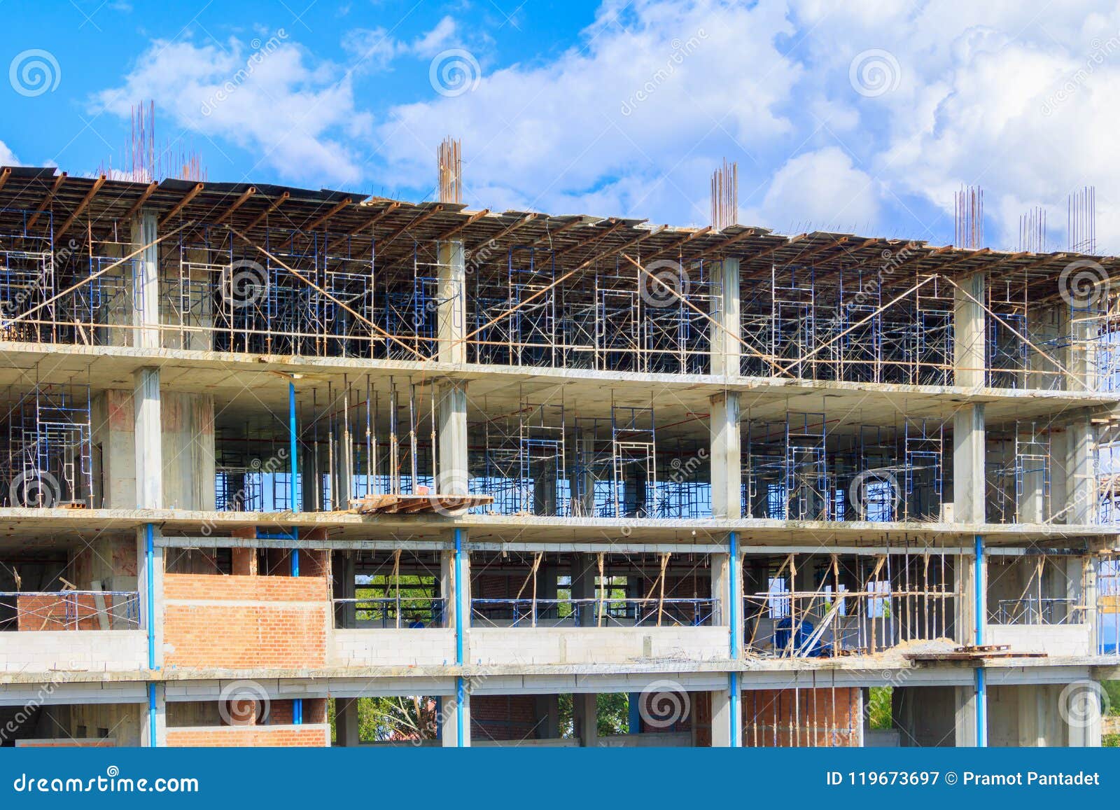 Work Construction in Building High Site Workplace Stock Image - Image ...