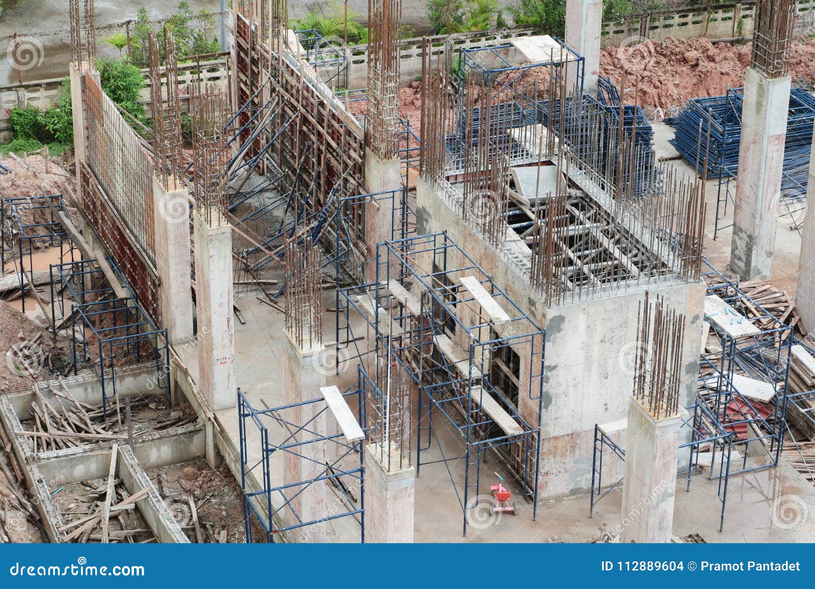 Work Construction in Building Site Workplace Top View Stock Photo ...