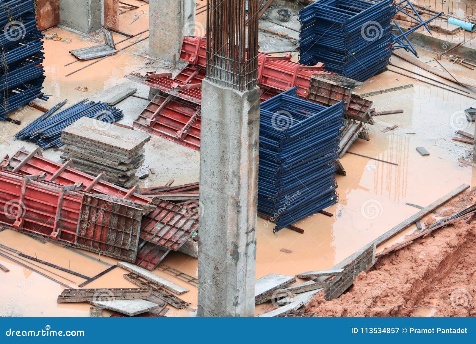 Work Construction in Building Site Workplace Top View Stock Image ...