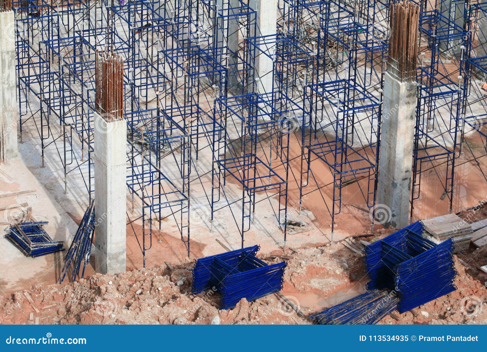 Work Construction in Building Site Workplace Top View Stock Image ...