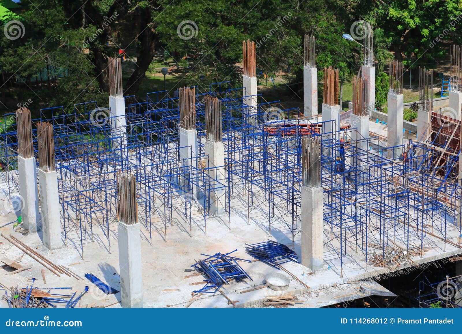 Work Construction and Scaffold in Site Workplace Building Stock Photo ...