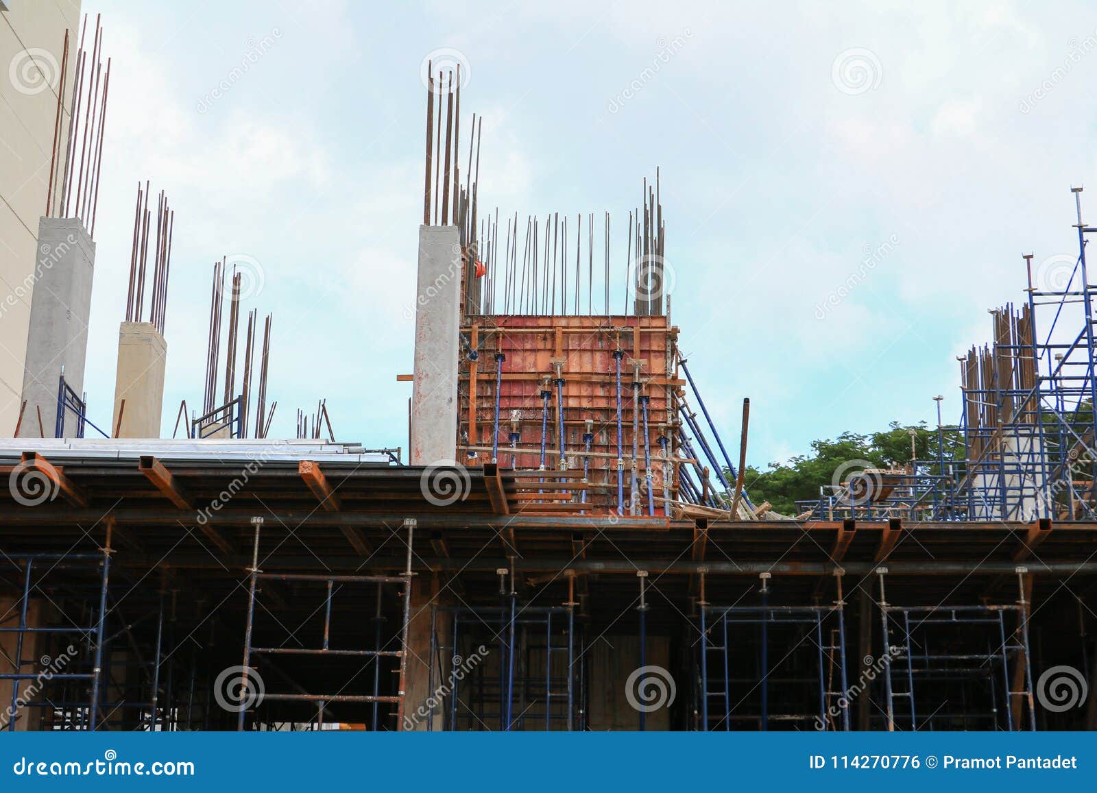 Work Construction and Scaffold in Site Workplace Building Stock Photo ...