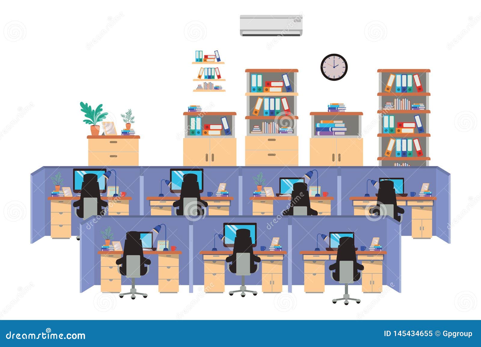 Work Cubicles Isolated Icon Stock Vector - Illustration of company ...