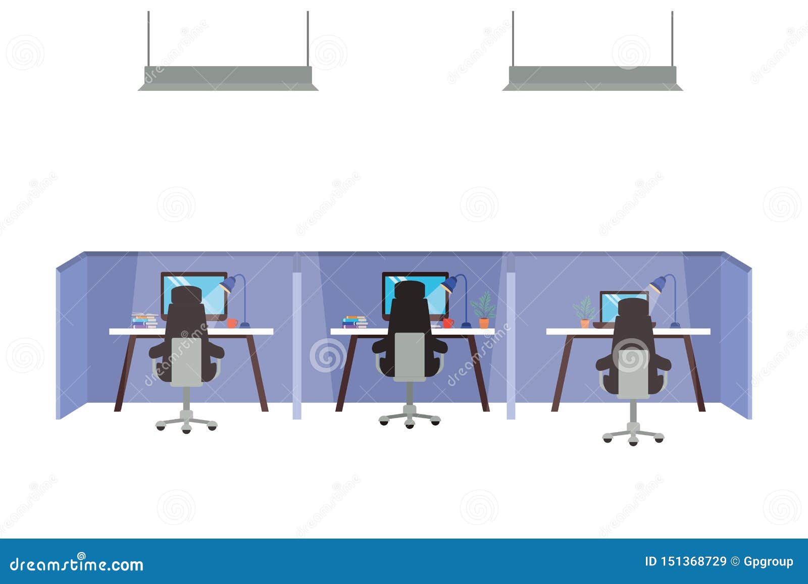 Work Cubicles Isolated Icon Stock Vector - Illustration of department ...