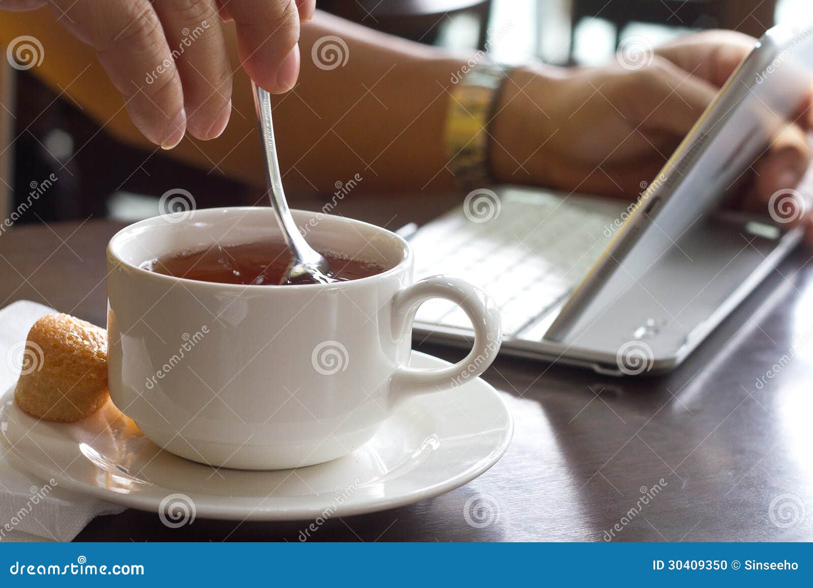 Work and a cup of tea stock photo. Image of adult, coffee - 30409350