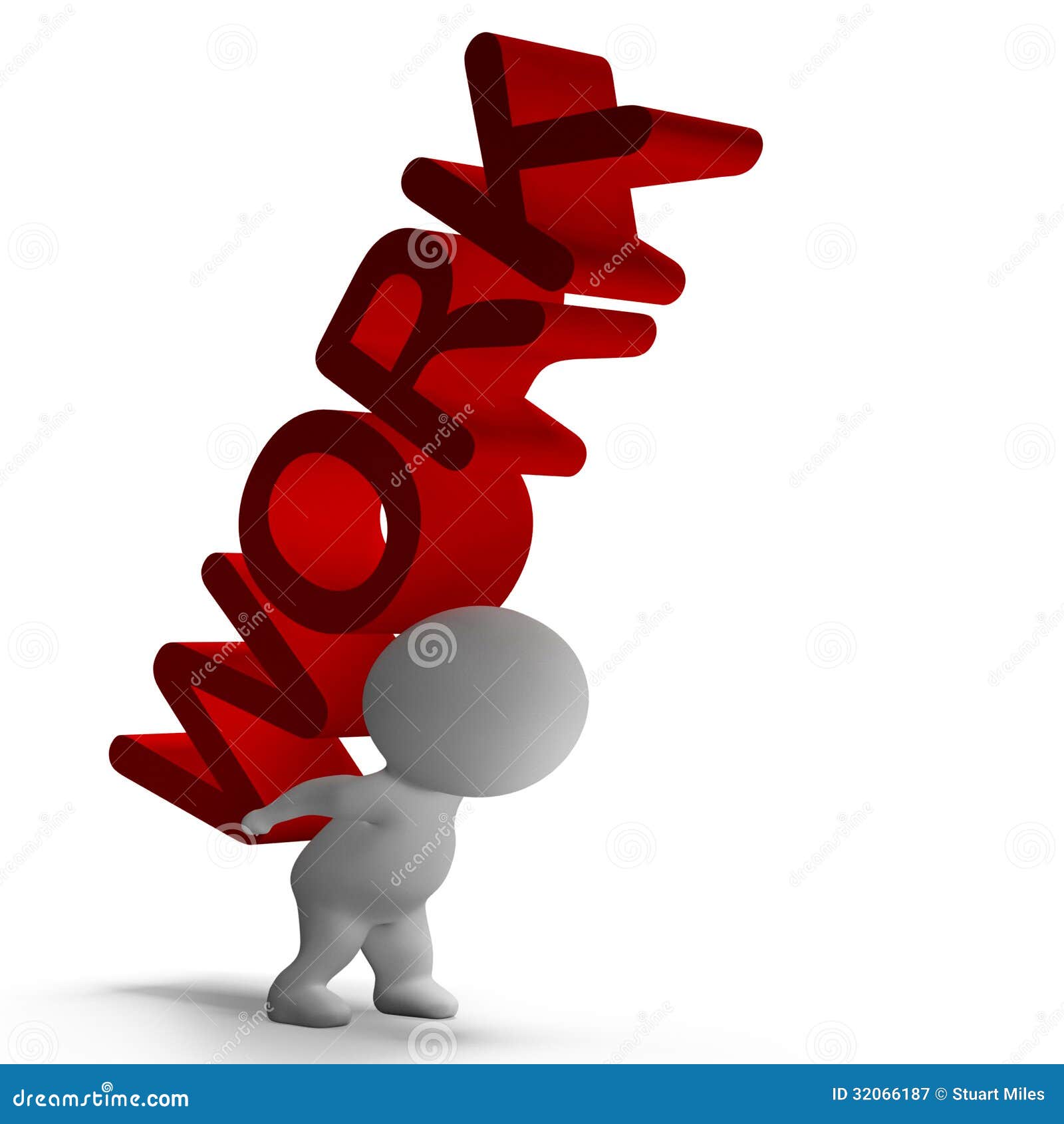 Work And 3d Character Shows Labor And Drudgery Royalty-Free Stock Photo ...