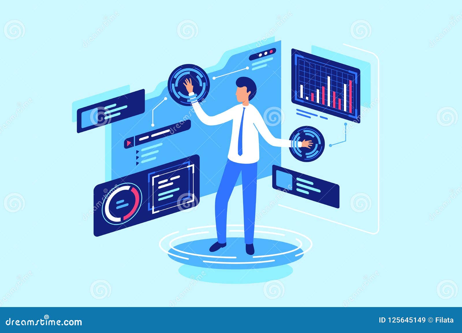 Work with Data in Cloud, Online and Folder, Database. Stock Vector ...