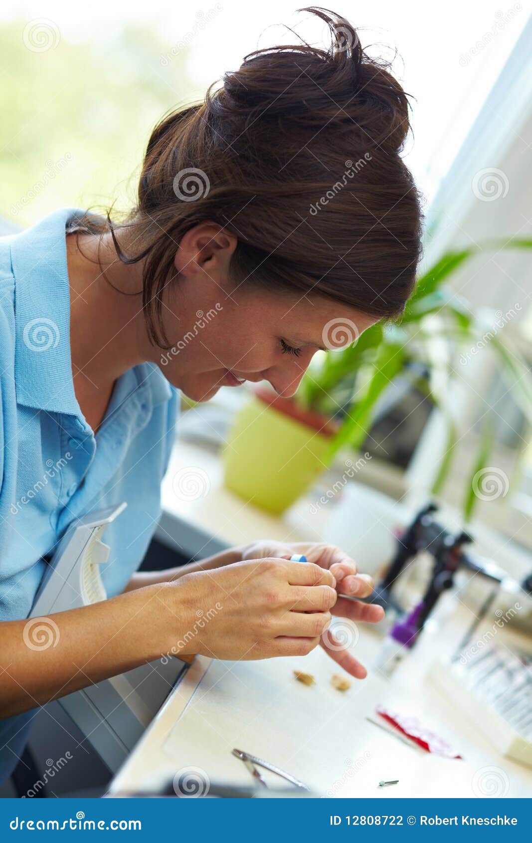 Work in dental laboratory stock photo. Image of prosthesis - 12808722