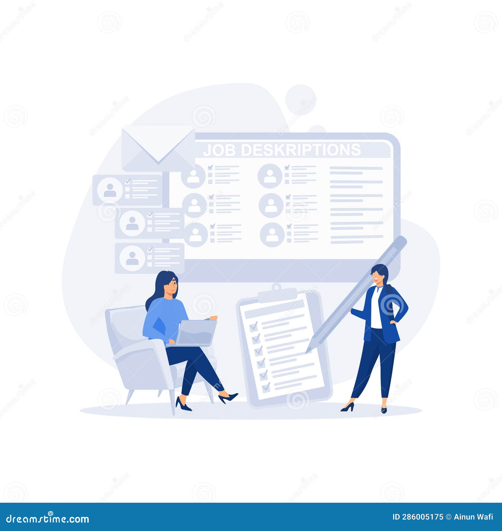 Work Descriptions Concept, stock vector. Illustration of modern - 286005175