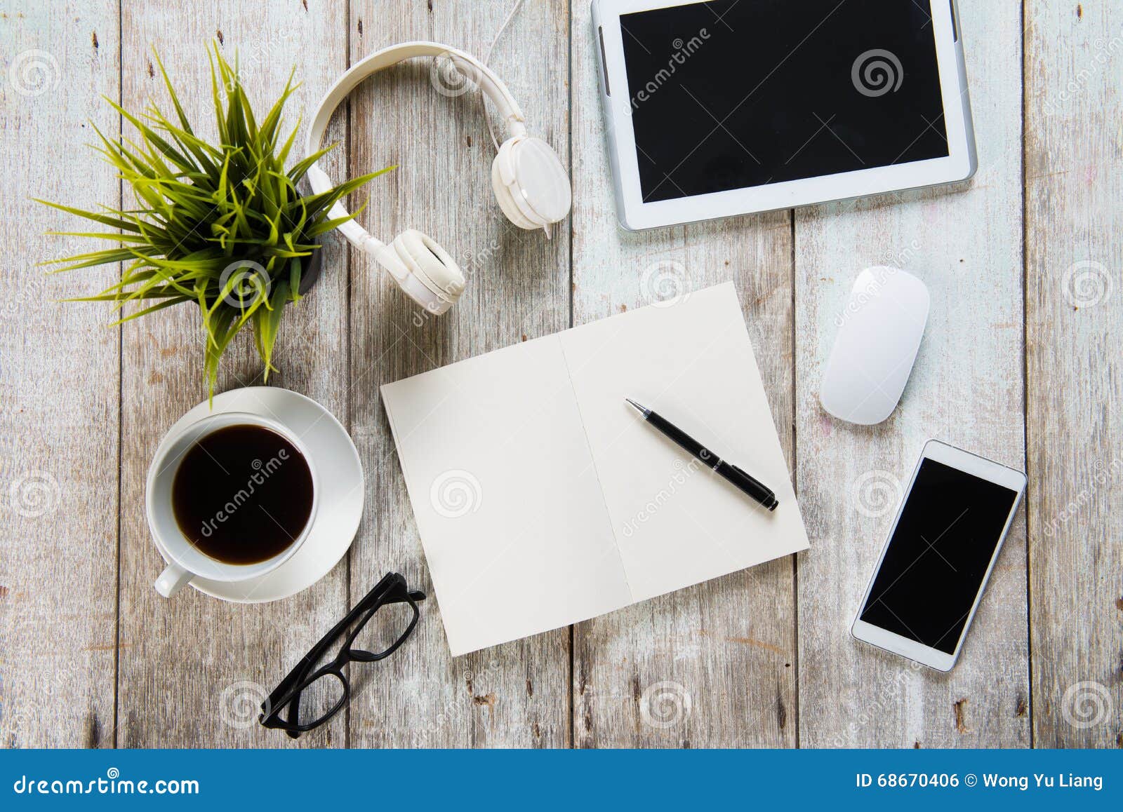 Work desk with coffee stock photo. Image of work, smartphone - 68670406