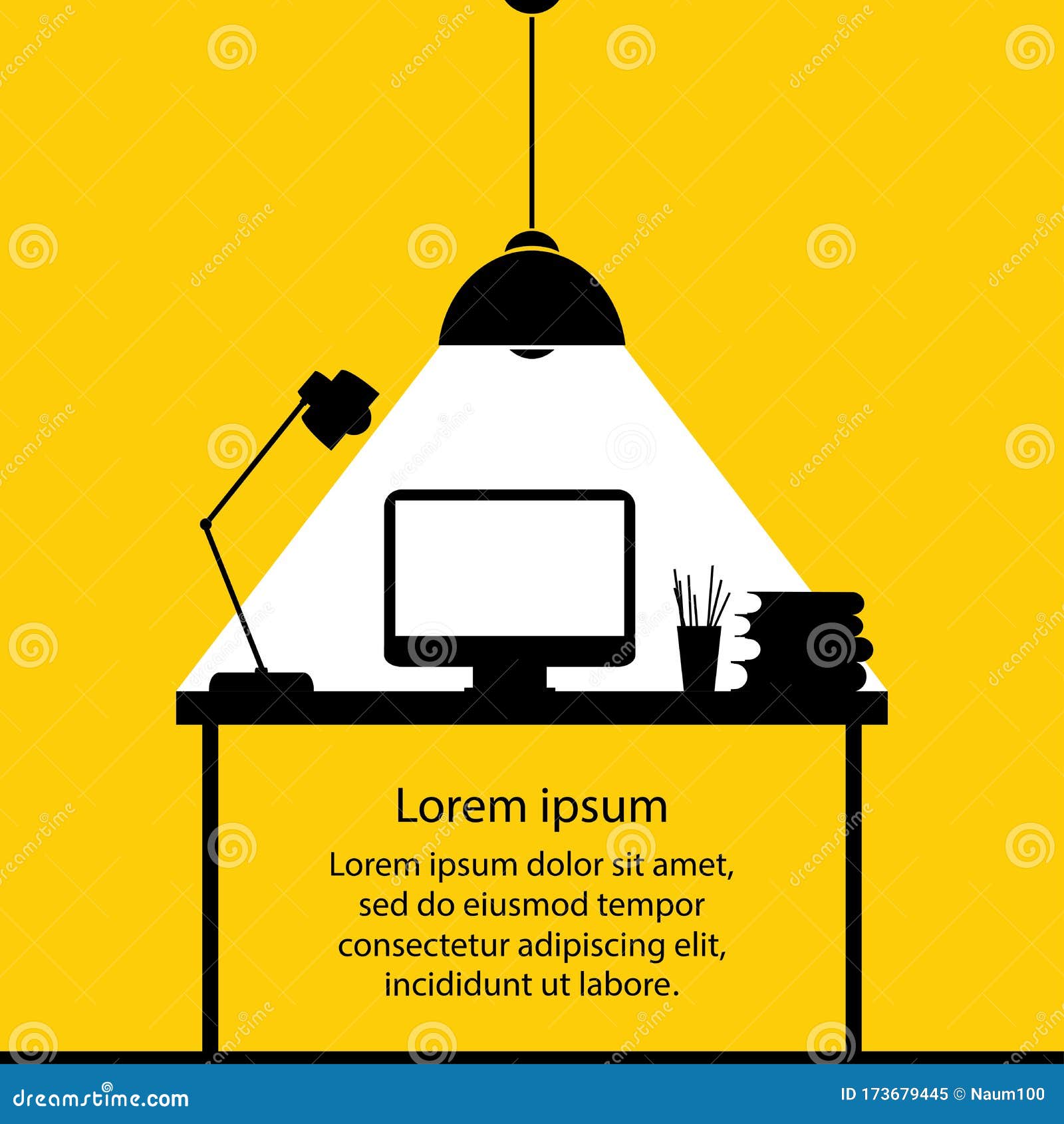 Workplace With Isolated Objects Vector Illustration | CartoonDealer.com ...