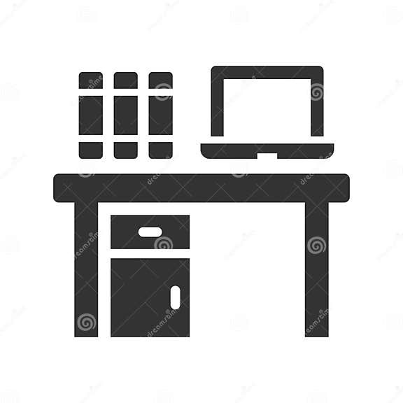 Work desk Icon stock vector. Illustration of symbol - 307059533