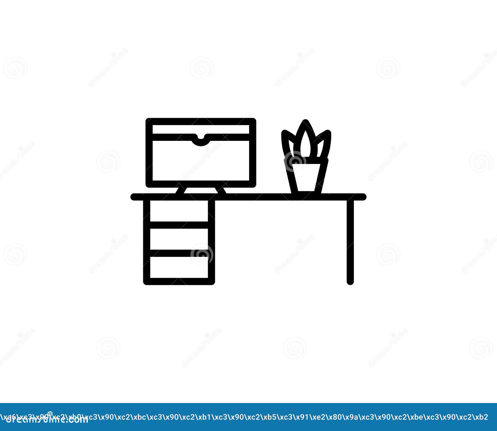 Work desk line icon stock illustration. Illustration of desk - 184502910