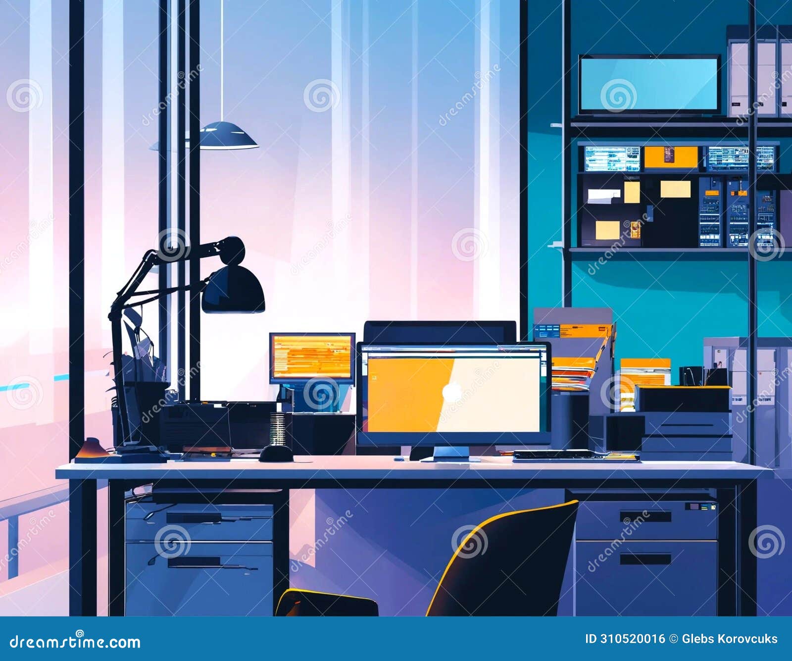 Modern And Equipped Digital Workplace. Royalty-Free Stock Photography ...