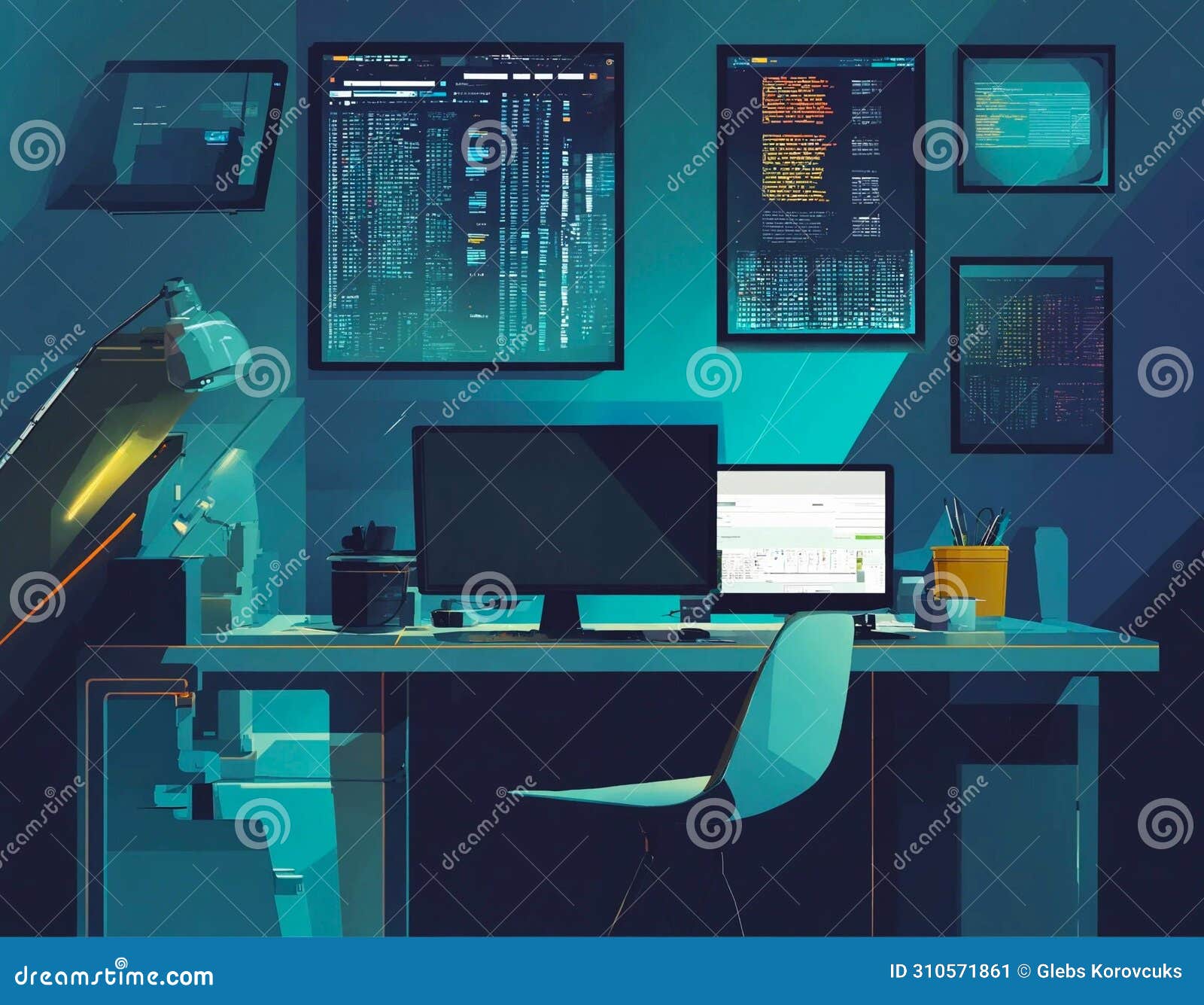 Modern And Equipped Digital Workplace. Royalty-Free Stock Photography ...