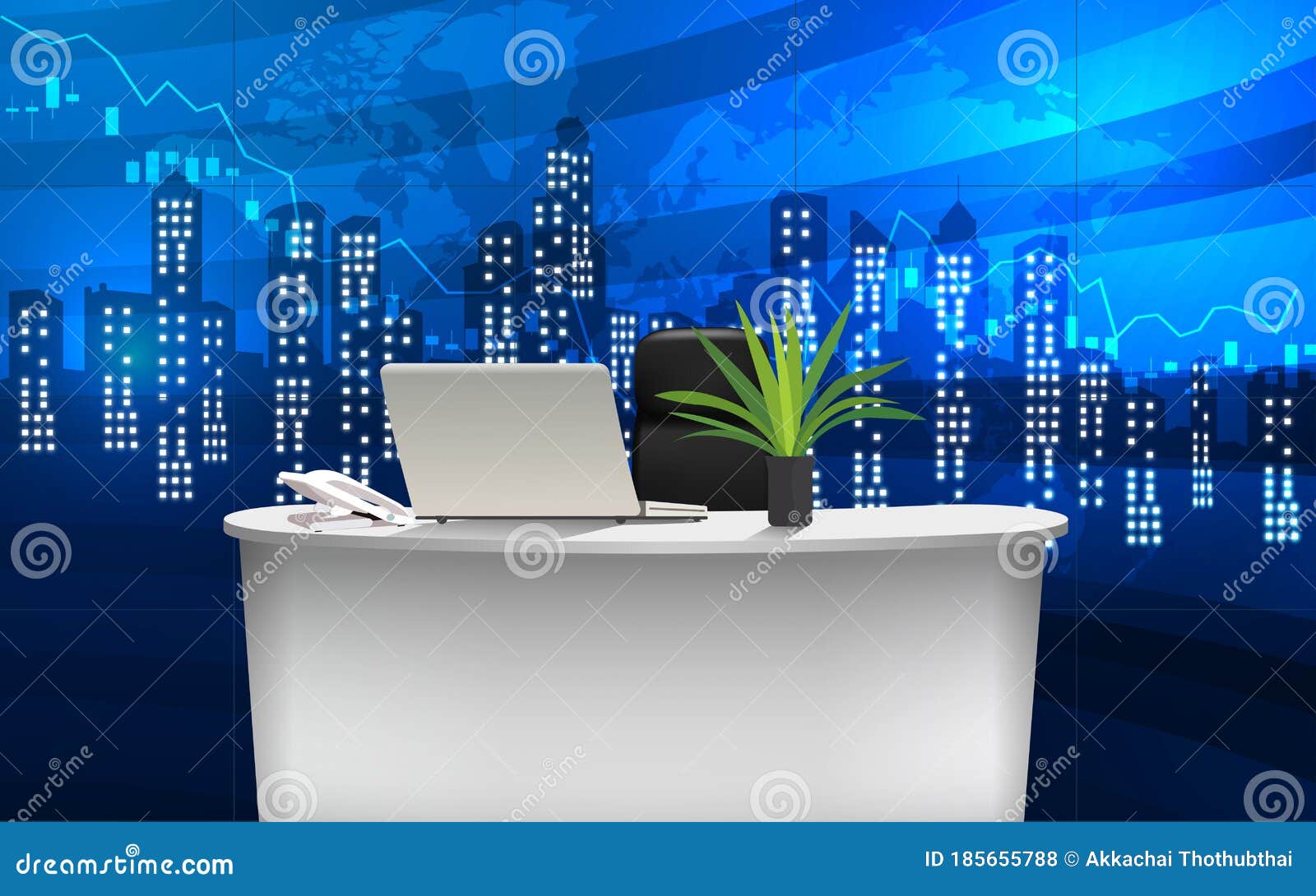 Spotlight in the Studio Room Stock Vector - Illustration of notebook ...