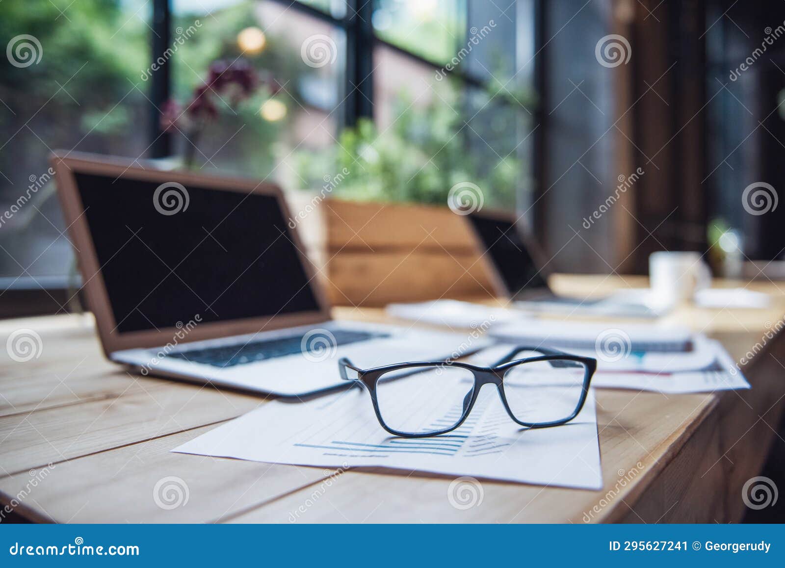 Work desk in the office stock image. Image of electronic - 295627241