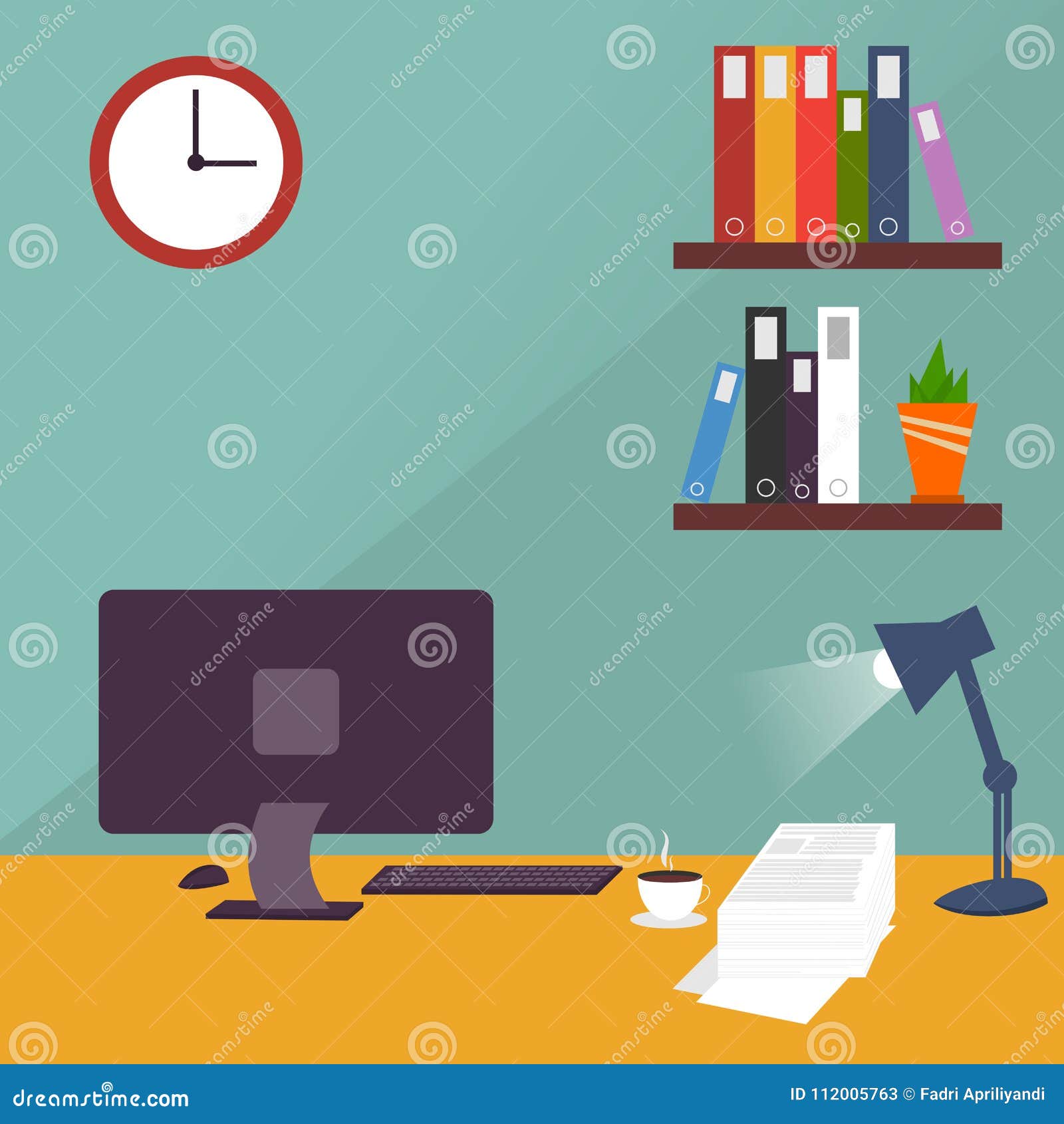 Work Desk Vector stock illustration. Illustration of soft - 112005763