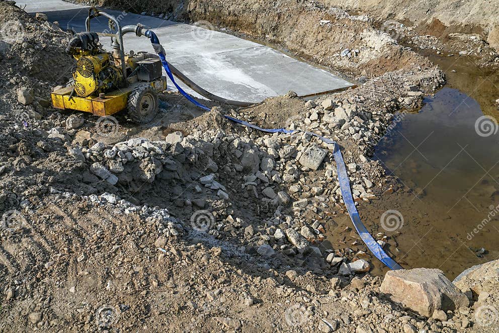 Work on the Development of a Stream Bed Against Erosion and Flooding ...