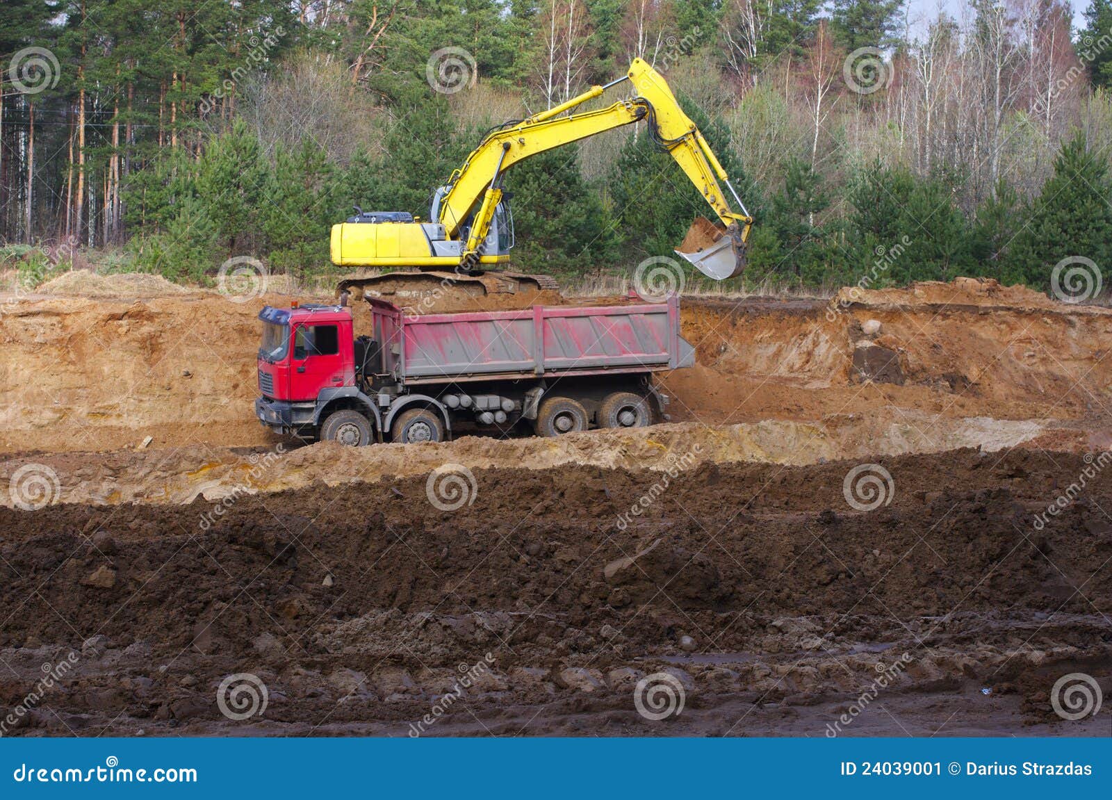Work of Digging Ground and Machines Truck Stock Image - Image of ...