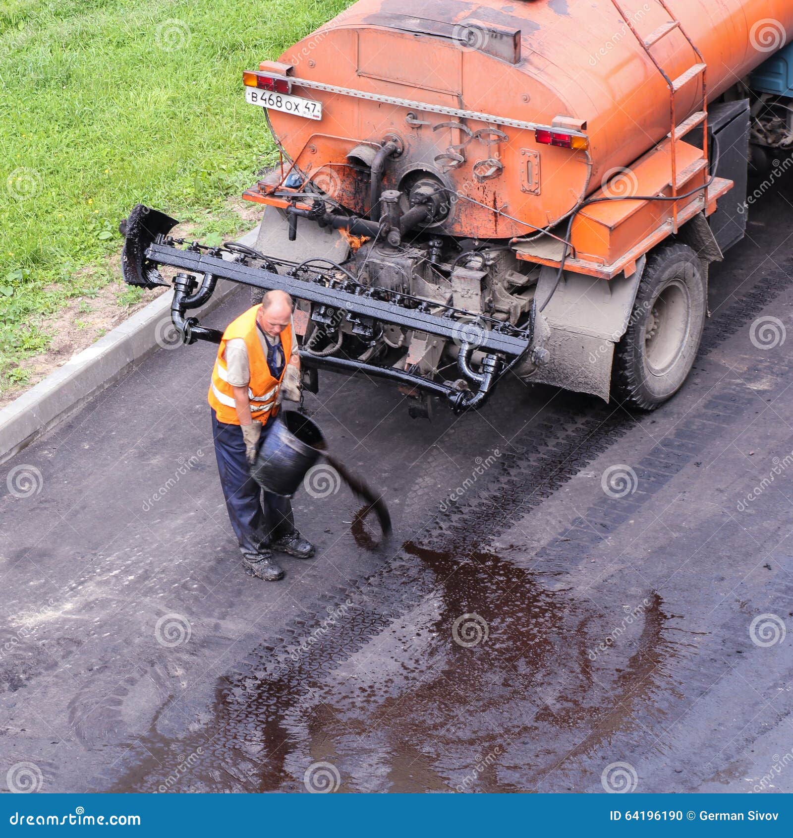 Work Dispensing Hot Bitumen. Editorial Image - Image of heat ...