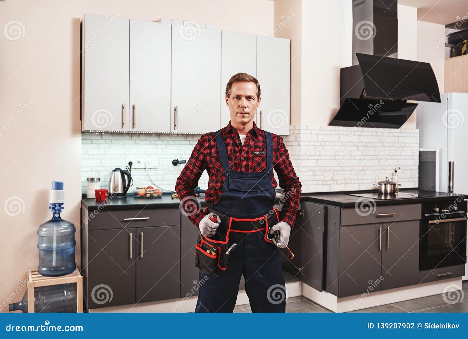 Work is Done. Portrait of a Smiling Male Foreman Standing with ...