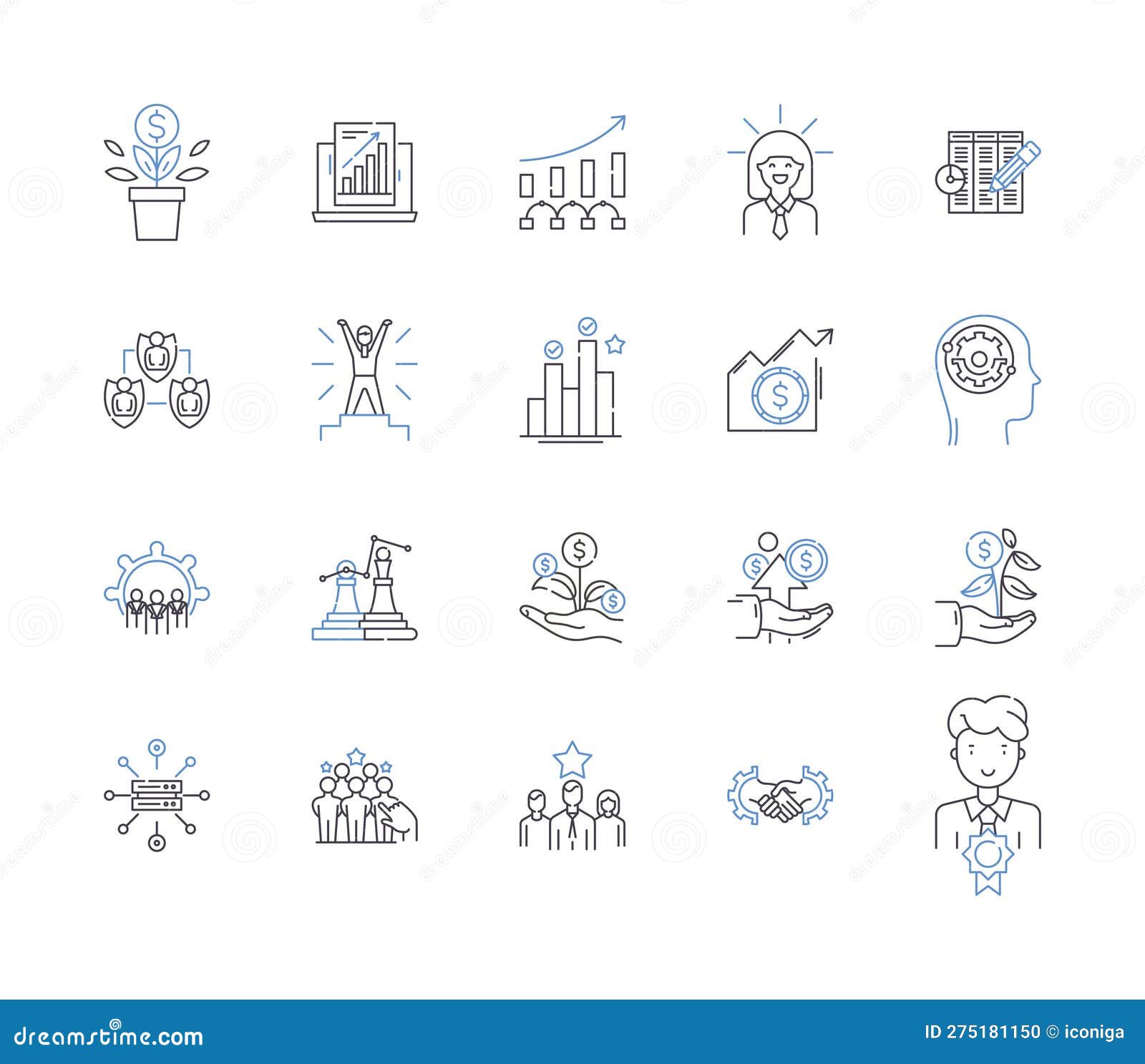 Work Effectiveness Outline Icons Collection Efficiency Productivity Accuracy Quality Output