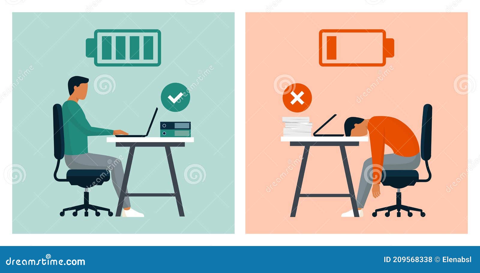 Professional Burnout Syndrome. Exhausted Tired Male Manager In Office ...