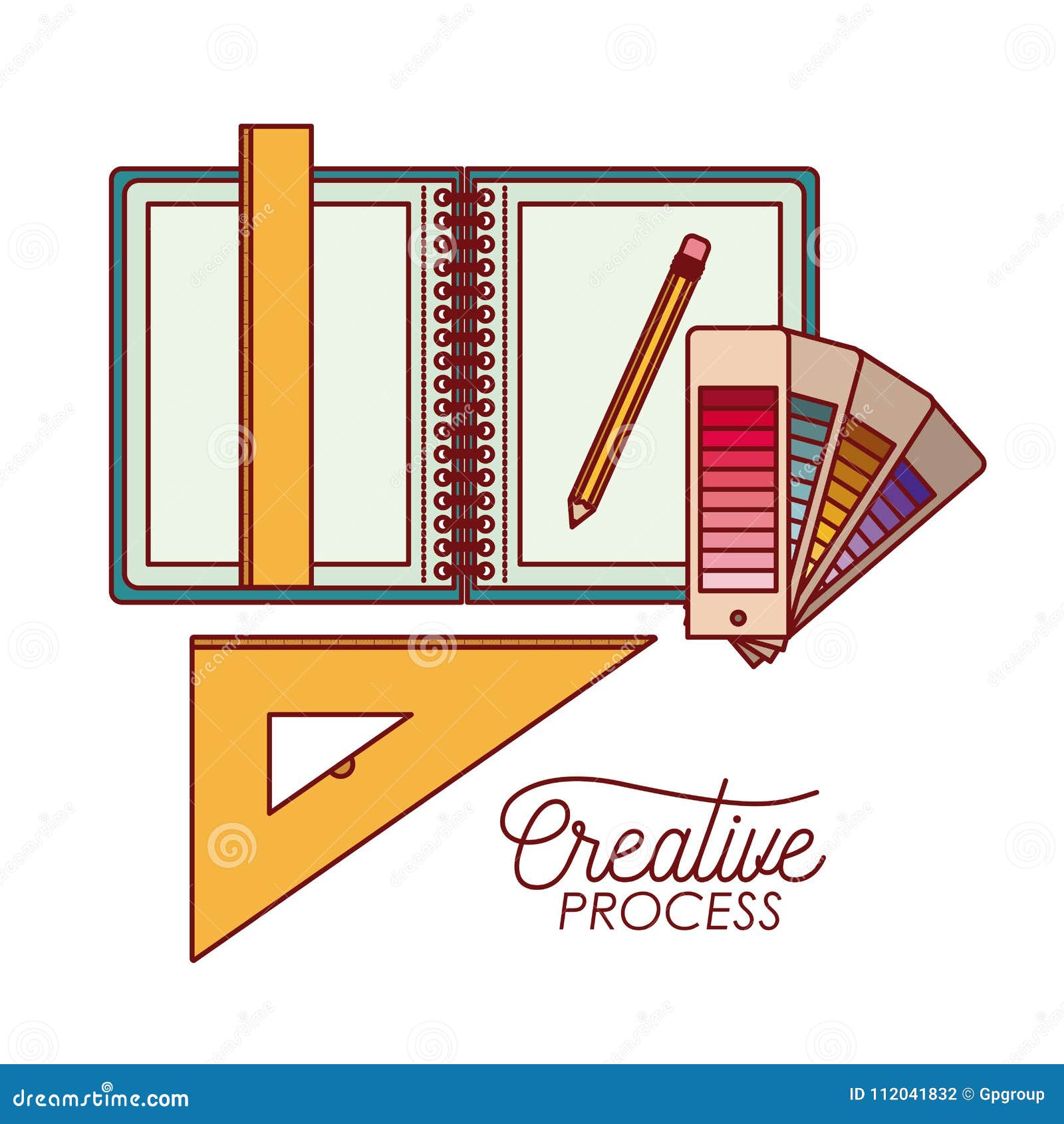Work Elements Graphic Design Creative Process on White Background Stock ...