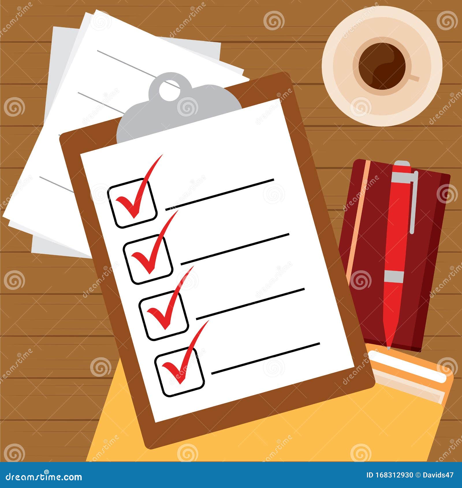 Work Environment. Check List Stock Vector - Illustration of conceptual ...