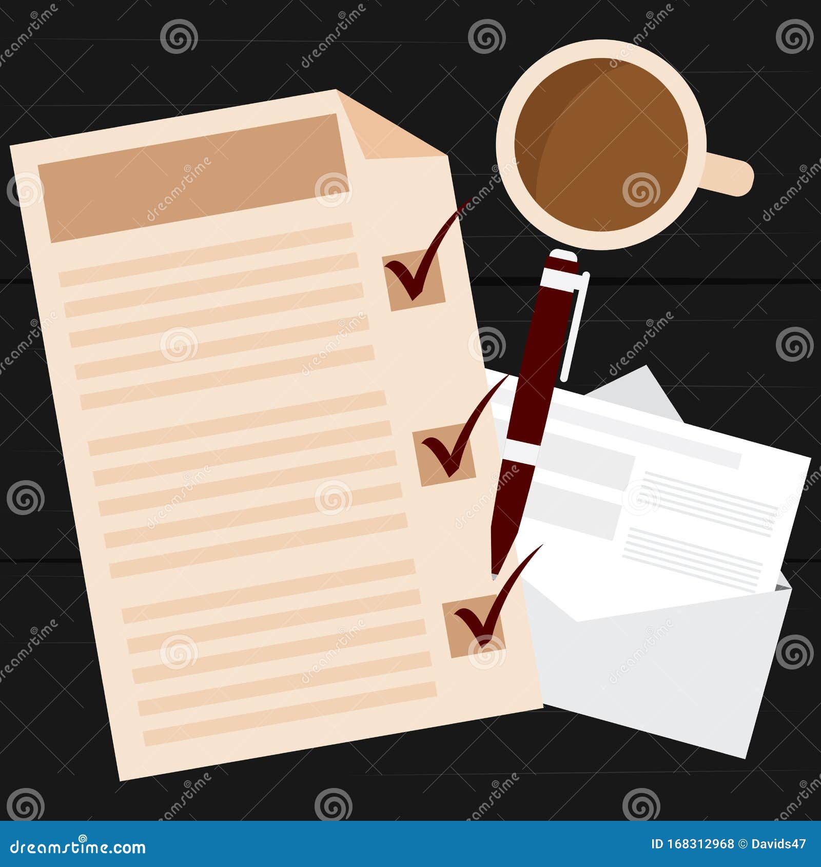 Work Environment. Check List Stock Vector - Illustration of study ...