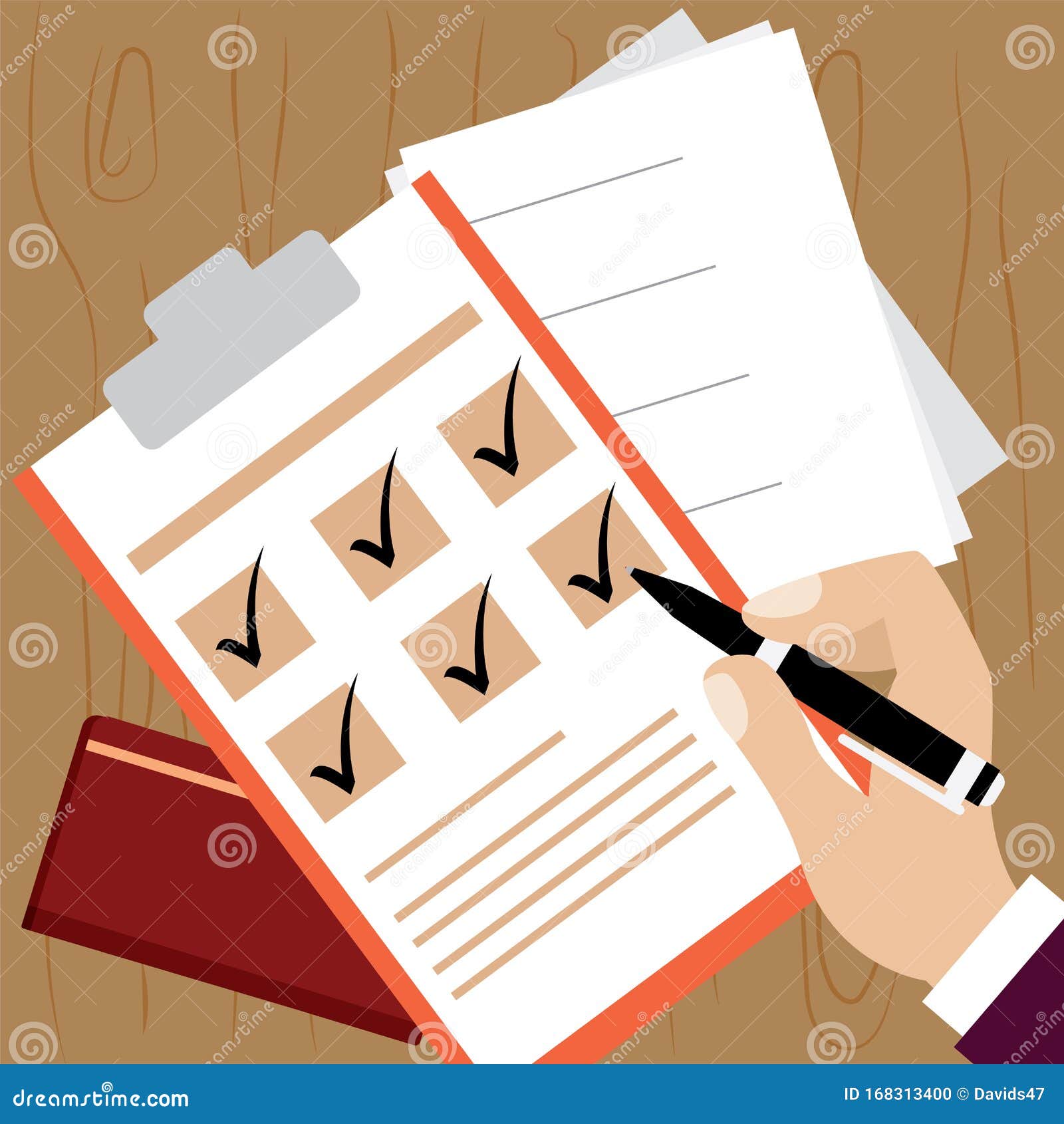 Work Environment. Check List Stock Vector - Illustration of vector ...