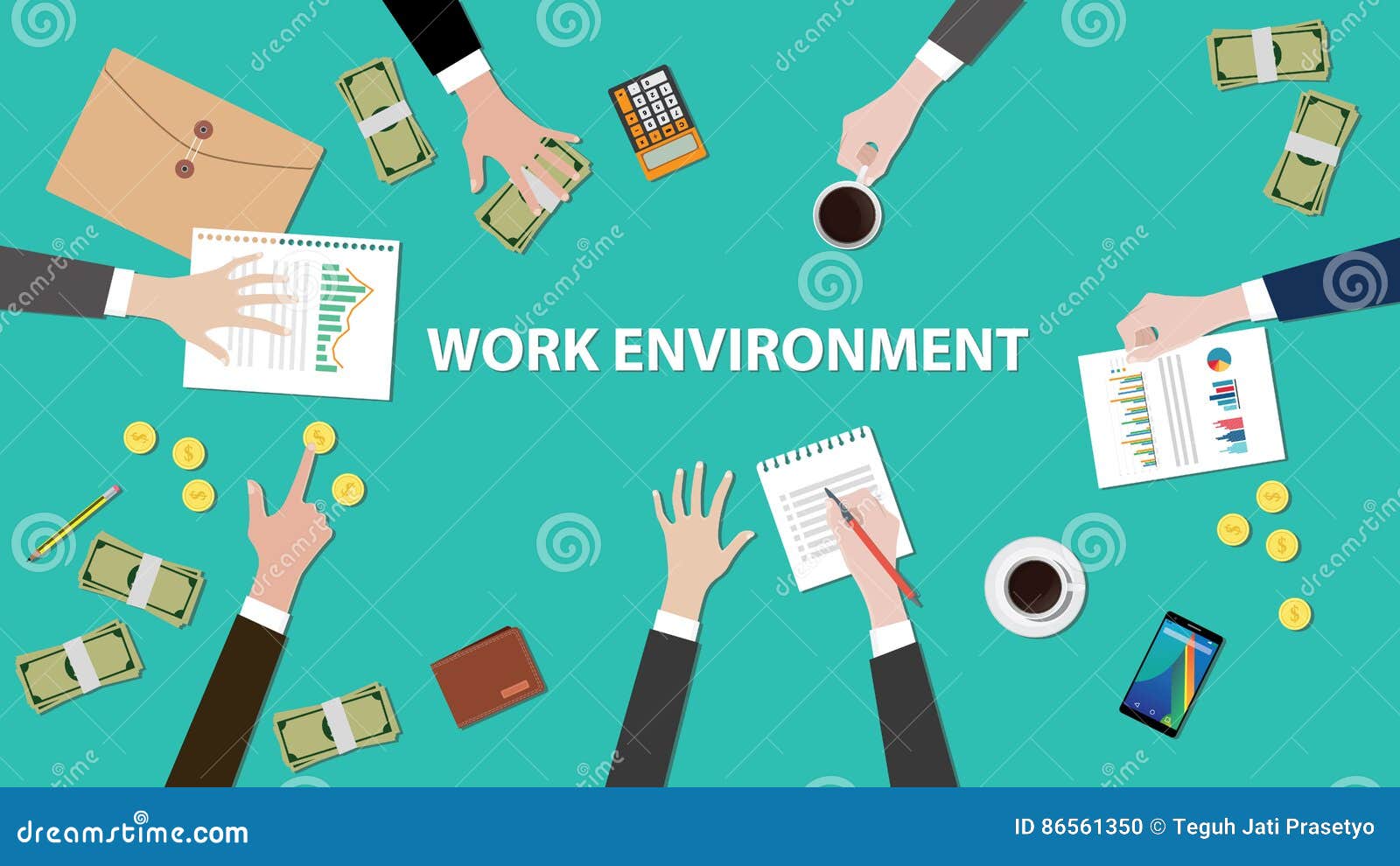 Work Environment Linear Icons Set. Productivity, Collaboration ...