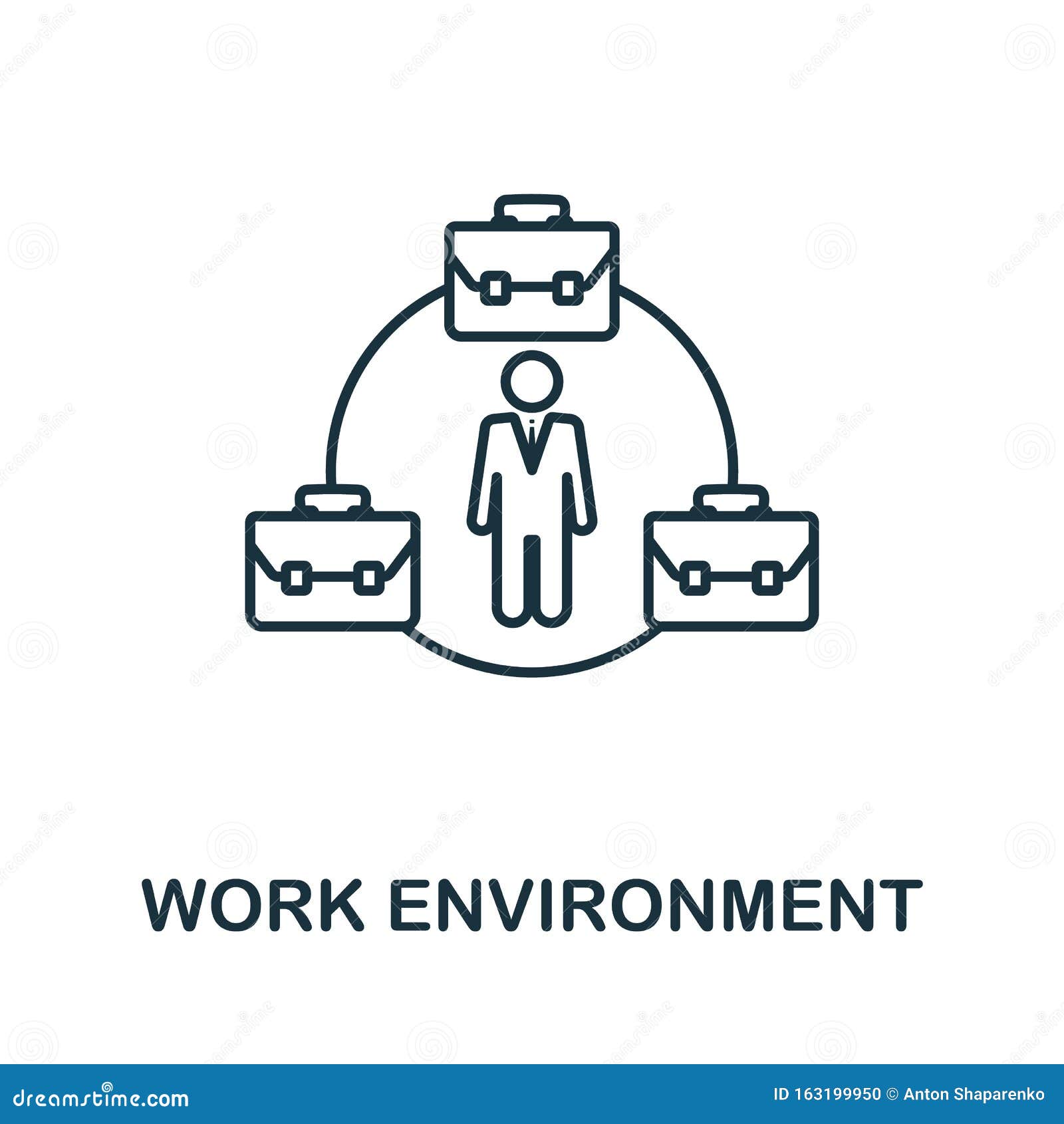 Work Environment Icon Outline Style. Thin Line Creative Work ...