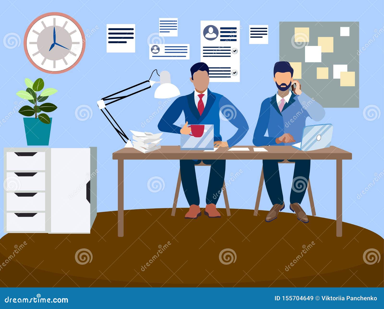 The Work Environment in the Office. Employees Solve the Problem Stock ...