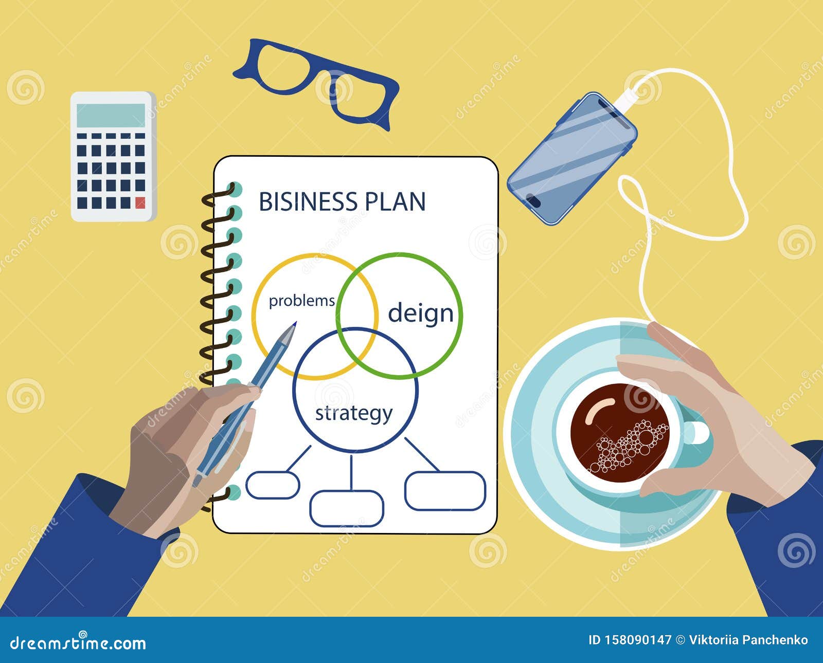 Work Environment With Graphics Or Chart On Walls Cartoon Vector ...