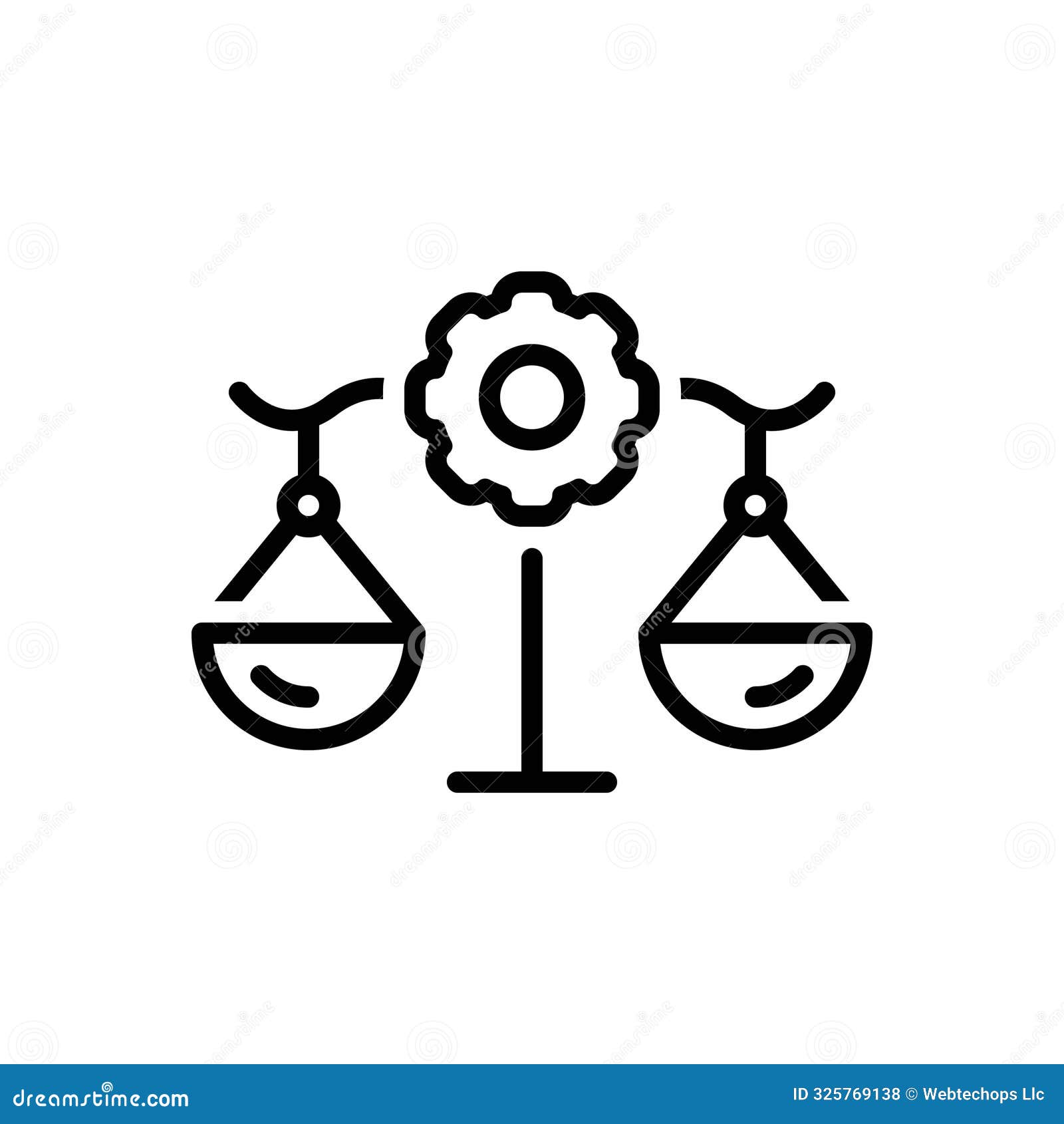 Black Line Icon for Work Ethic, Work and Balance Stock Illustration ...