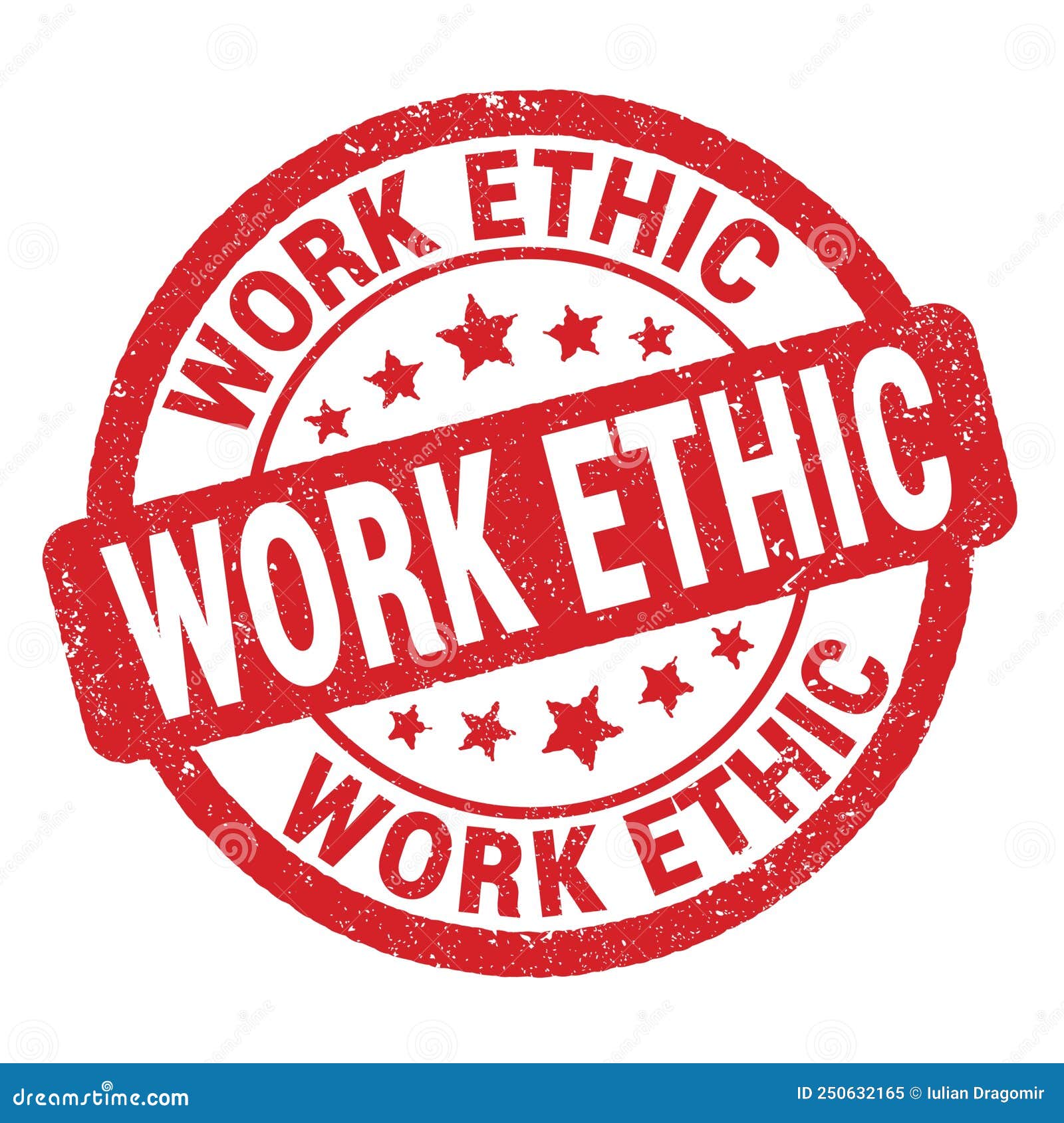 WORK ETHIC Text Written on Red Round Stamp Sign Stock Illustration ...