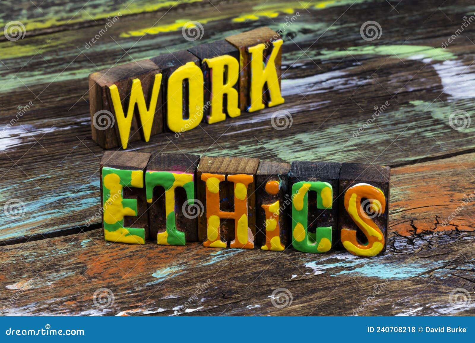 Work Ethics Teamwork Responsibility Integrity Honesty Partnership Stock ...