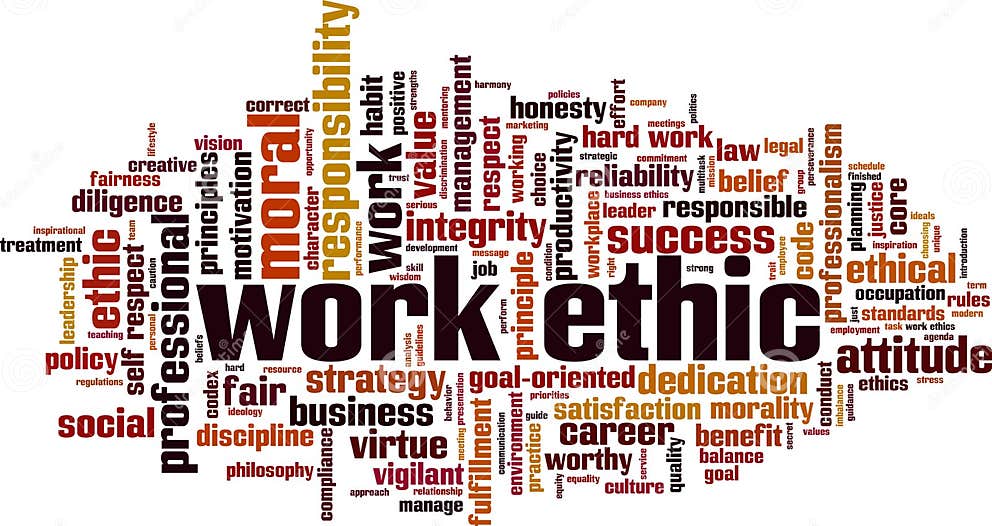 Work ethics word cloud stock vector. Illustration of productivity ...