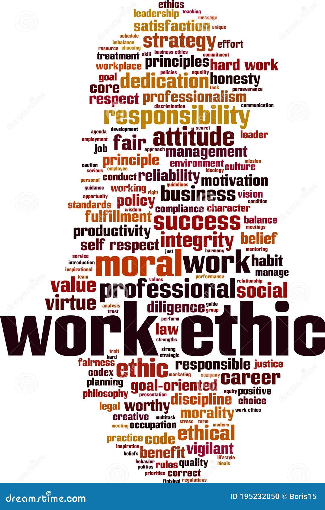 Work ethics word cloud stock vector. Illustration of attitude - 195232050