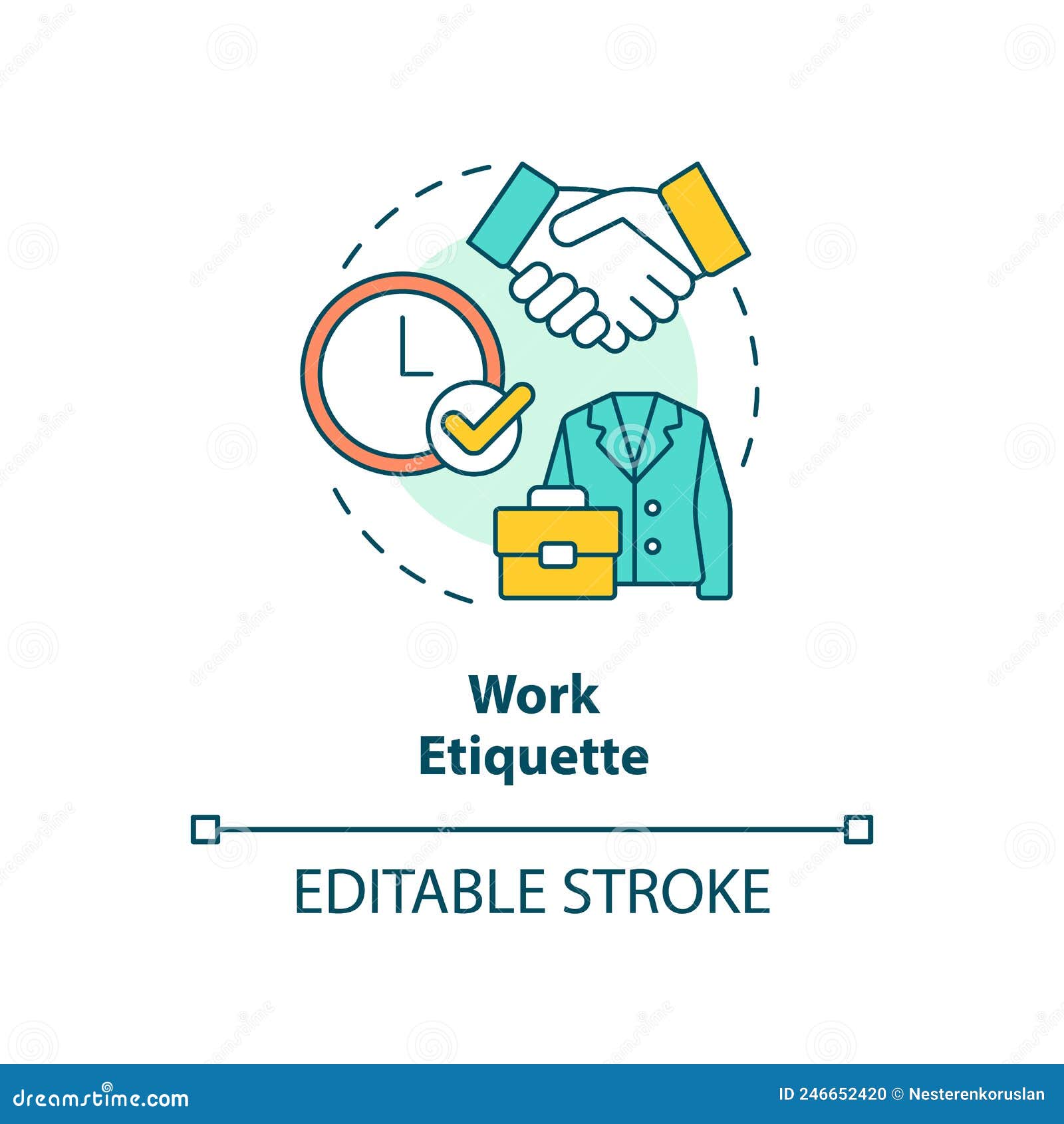 Work Etiquette Brochure Template Cartoon Vector | CartoonDealer.com ...
