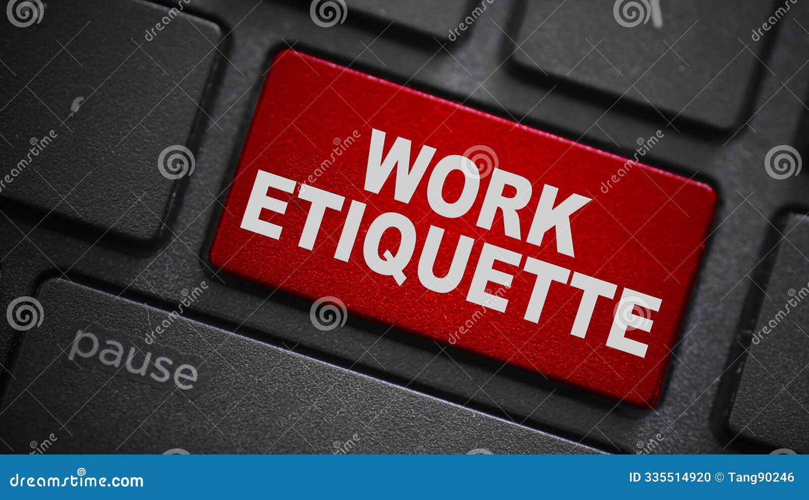 Work Etiquette Text Button on Keyboard Stock Photo - Image of design ...