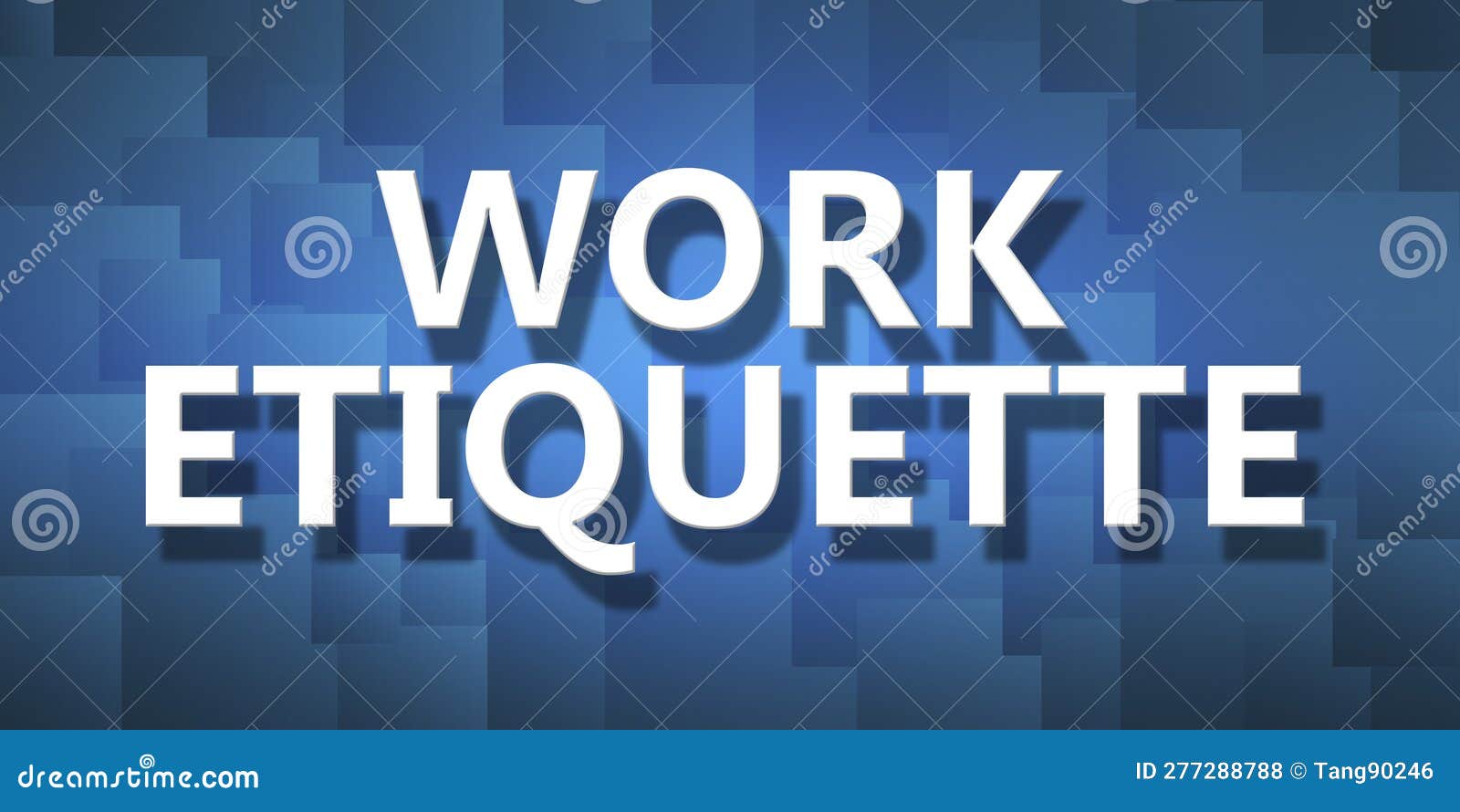 Work Etiquette Word Concepts Blue Banner Cartoon Vector | CartoonDealer ...