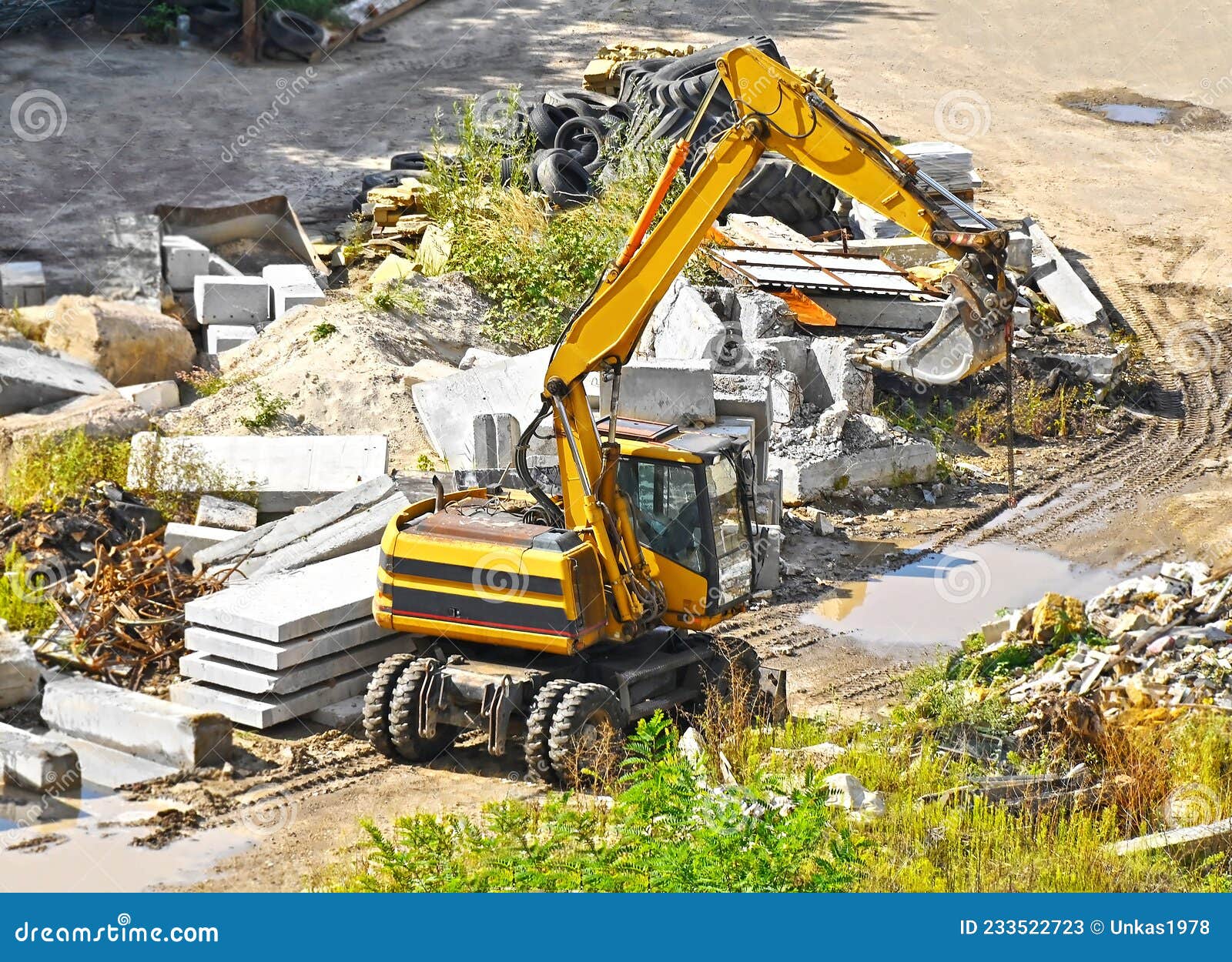 Excavating Machine on Construction Site Stock Image - Image of ...