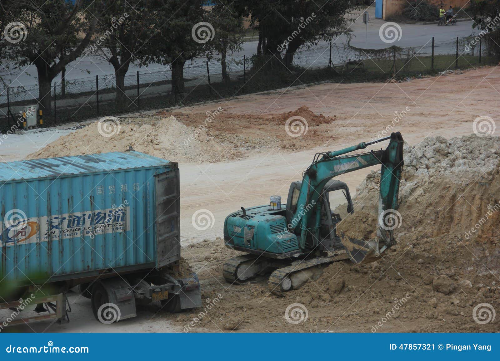 The Work of the Excavator in the Yard Editorial Photo - Image of ...