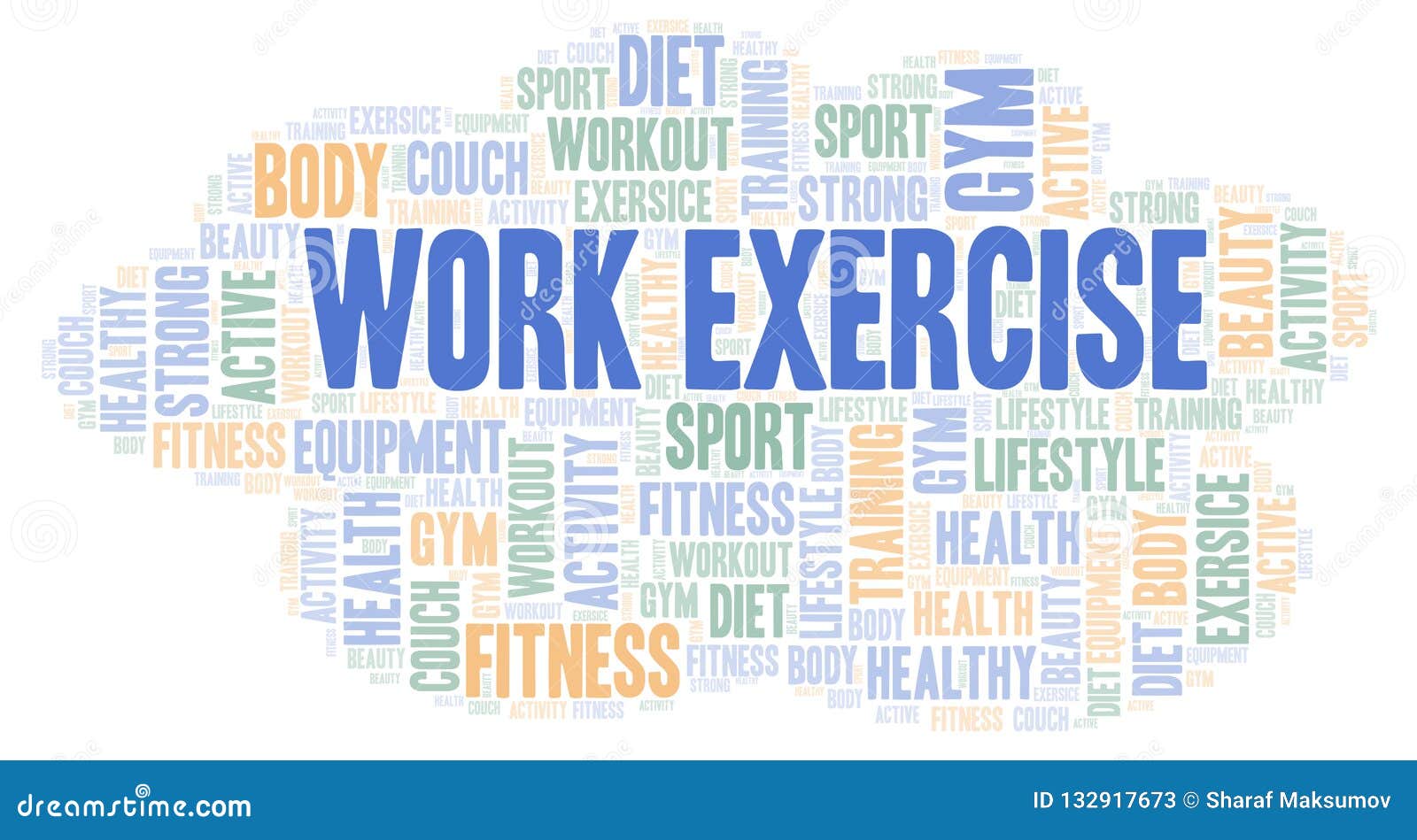 Work Exercise word cloud stock illustration. Illustration of bright ...