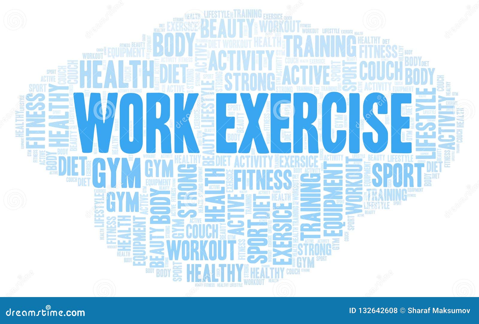 Work Exercise word cloud stock illustration. Illustration of bright ...