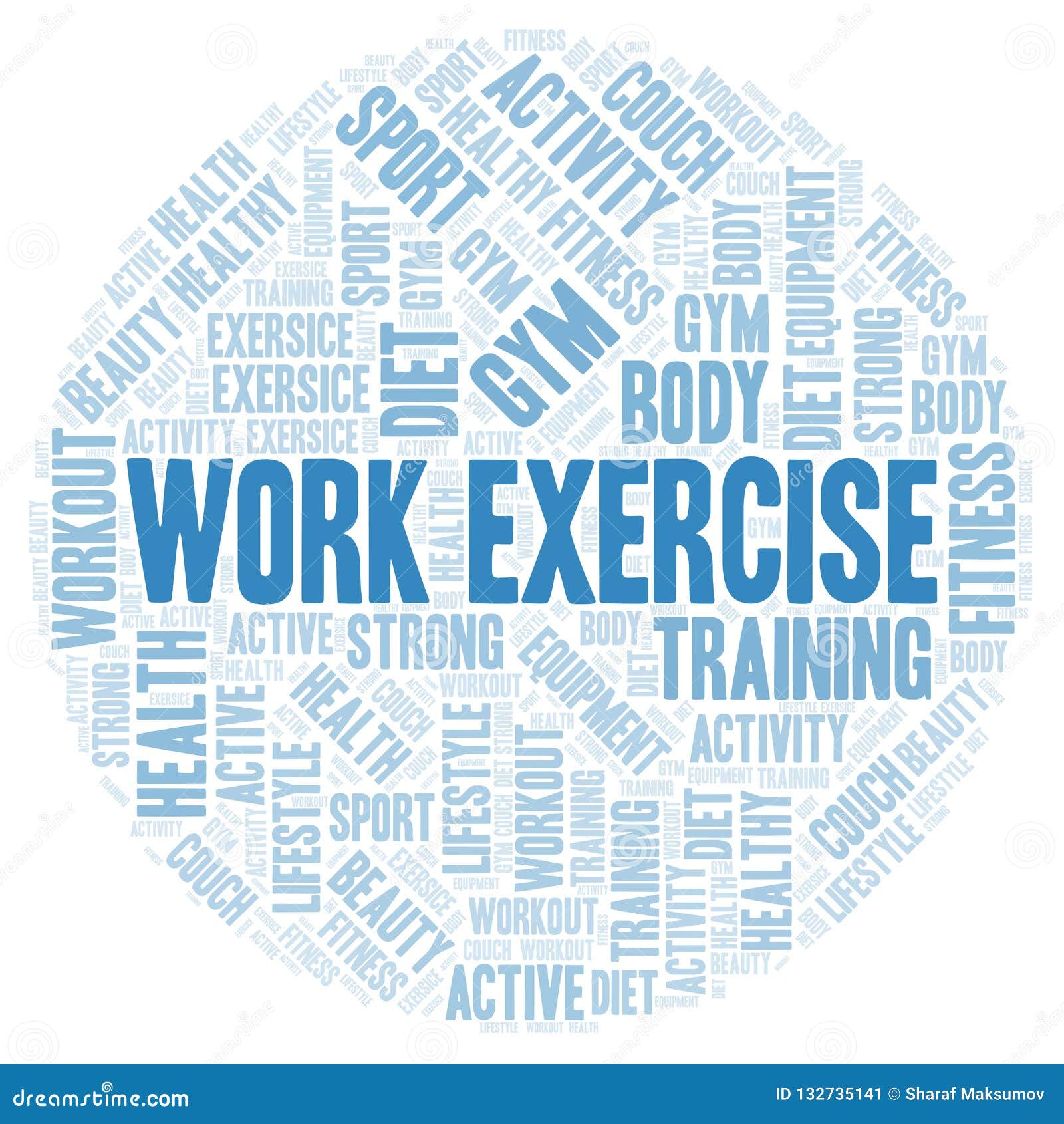Work Exercise word cloud stock illustration. Illustration of concept ...