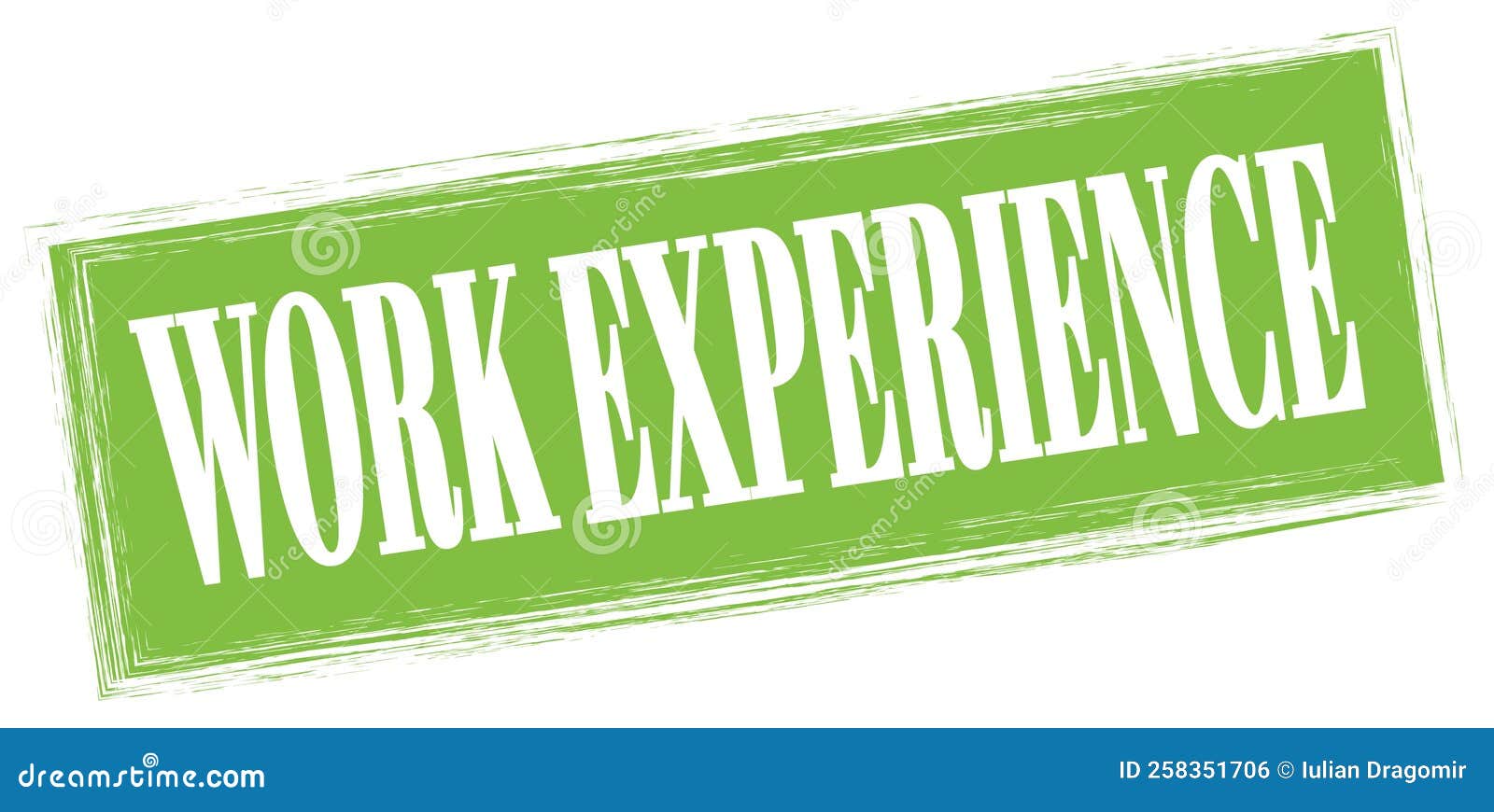 WORK EXPERIENCE Text Written on Green Stamp Sign Stock Photo - Image of ...